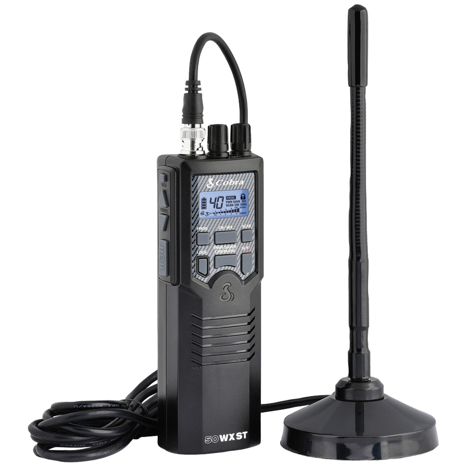 Cobra 40-Channel Road Trip Handheld CB Radio with Magnet-Mount Antenna
