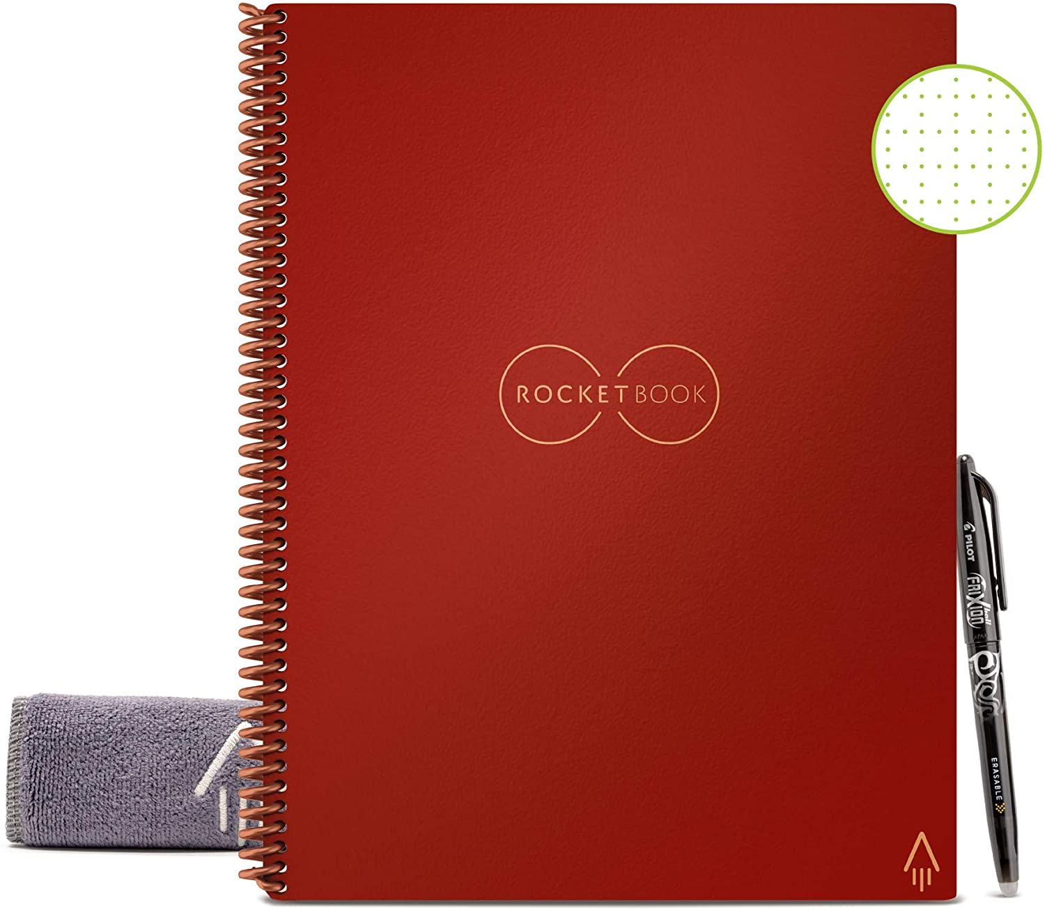 Rocketbook Everlast Smart Reusable Notebook with Pen and Microfiber Cl